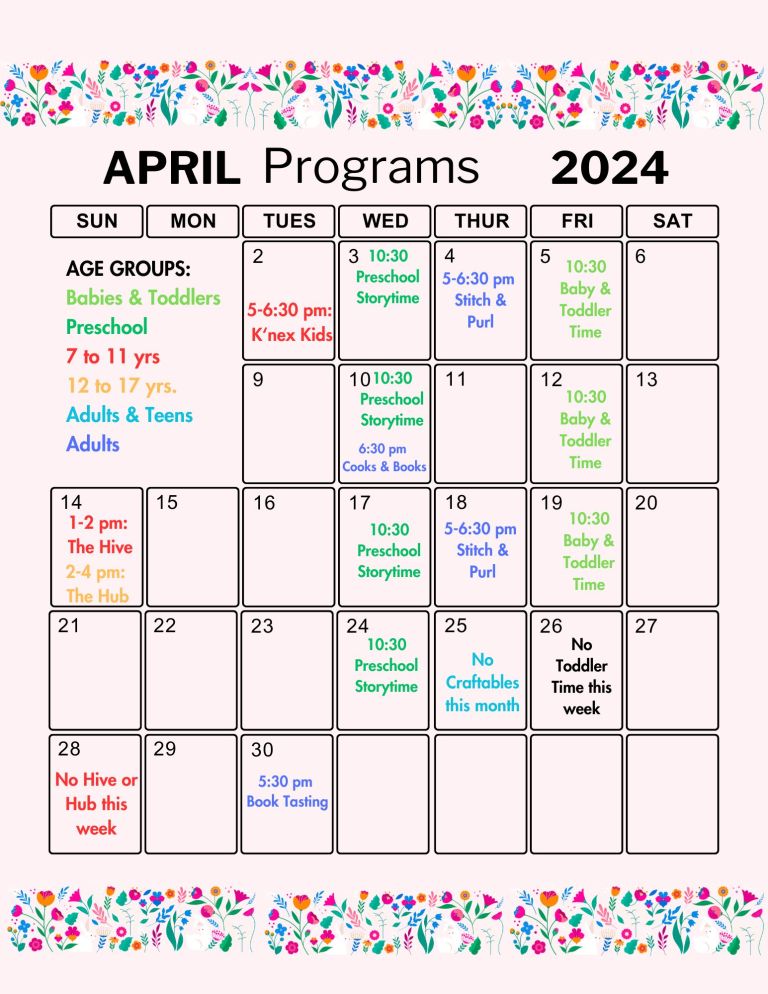 Program Calendar – Lehighton Area Memorial Library